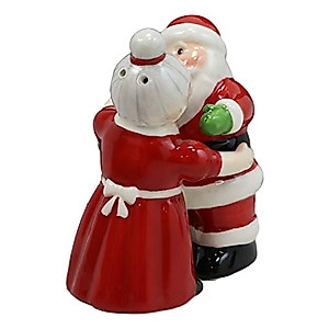Set Of 1 Dancing Old Mr And Mrs Santa Claus Salt Pepper Shakers