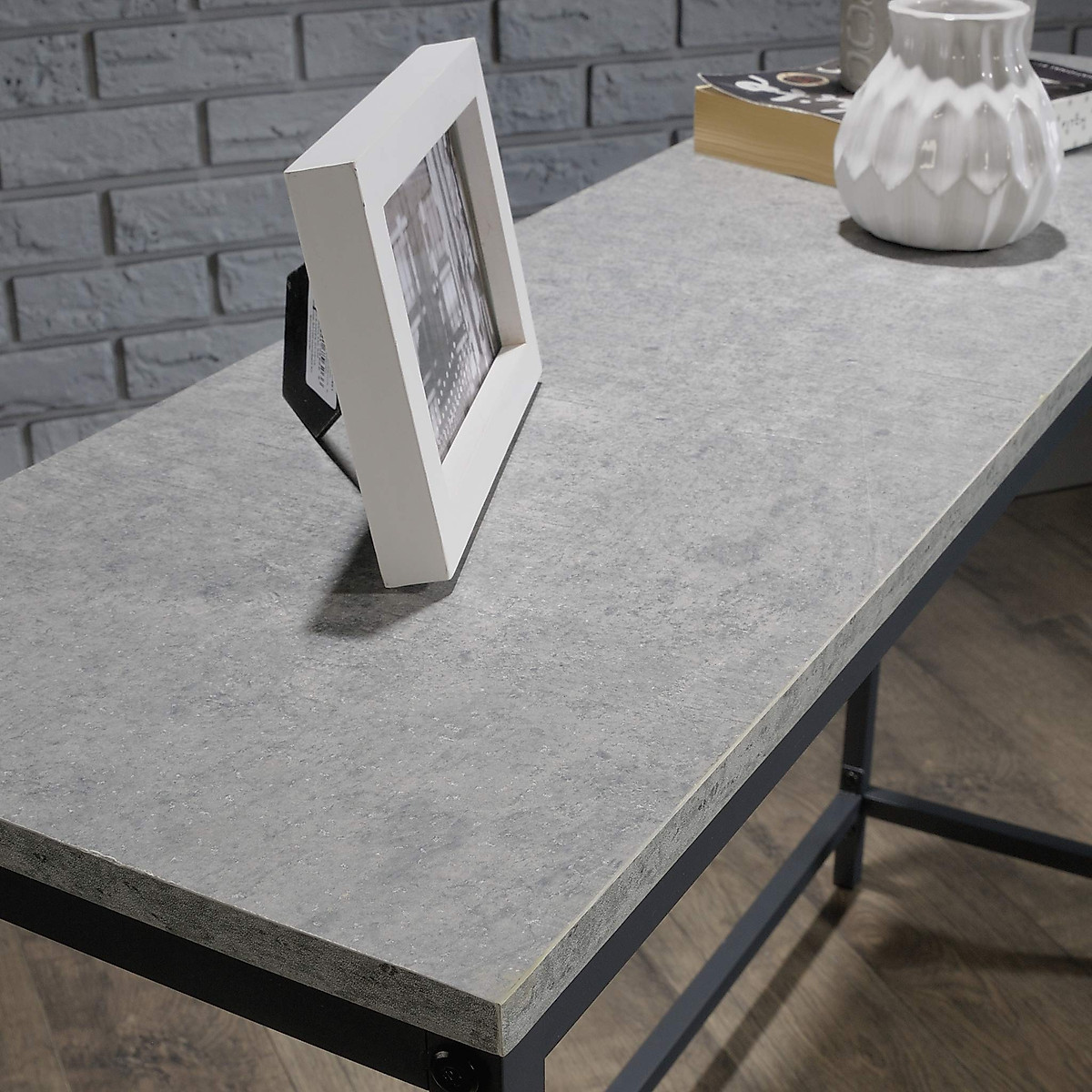 Sauder North Avenue Sofa Table, L: 41.5" x W: 11.5" x H: 28.03", Faux Concrete Finish