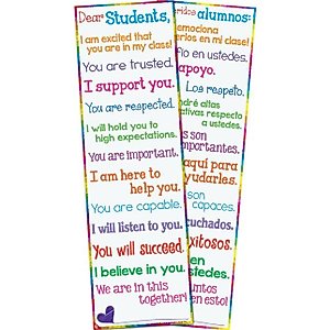 Really Good Stuff Dear Students Two-Sided Banner - English/Spanish - 1 Banner