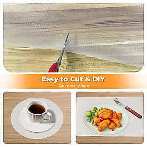 Kitchen Shelf Liner Non-Slip Cabinet Liner 12 in x 20 FT Washable Refrigerator Liners Oil-Proof Drawer Liners for Kitchen Dining Transparent