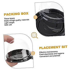 HEMOTON 100pcs Clear Gift Boxes Black Container Clear Cake Box Window Mini Muffin Holders Single Cupcake Containers Packing Box Plastic Boxes Tray Puffs Clamshell Single