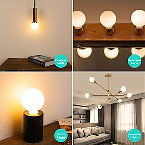 AMDTU G80/G25 Globe LED Light Bulbs 100 Watt Equivalent 1500 Lumens, 3000K Soft White Vintage LED Edison Bulb Non-dimmable 13W, Porcelain Glass E26 Standard Base 100W Retro LED Bulb, 4 Pack