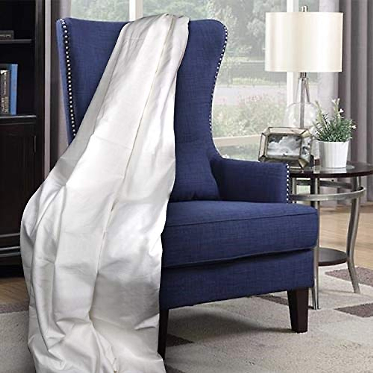 Urban Villa Cotton Thermal Blanket Made from 100% Soft Premium Cotton, Plain Weave, White, Twin 66"x 90", Perfect for Layering in Bed, LINT Free