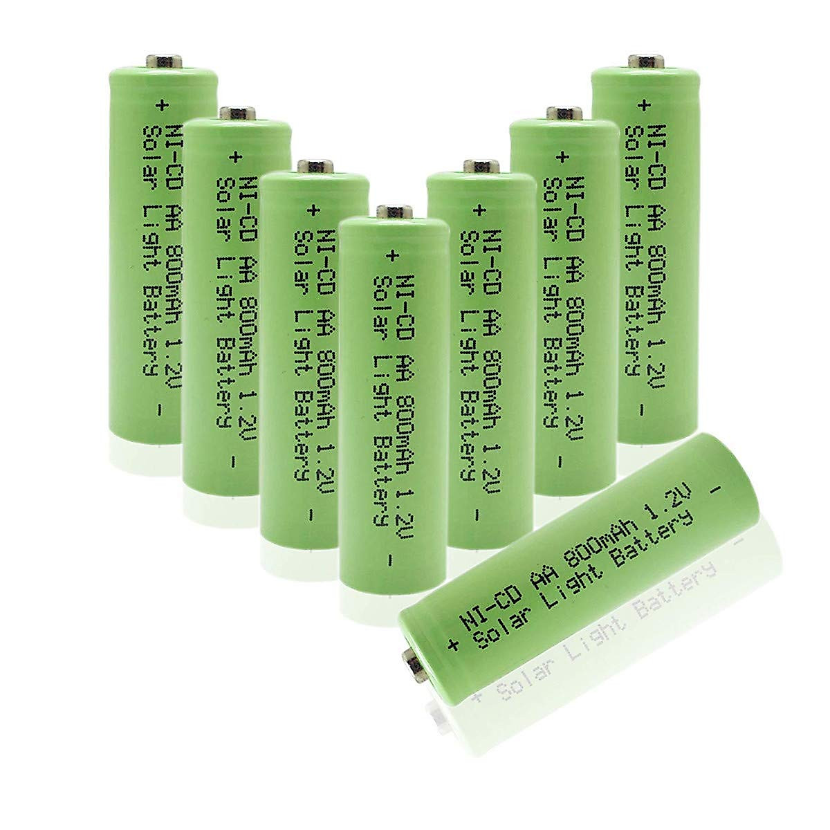 XUNTU 20 Pack Combo AA NiCd 1.2V 800mAh Rechargeable Battery for Solar Outdoor Lights Lamp Garden Yard Lawn