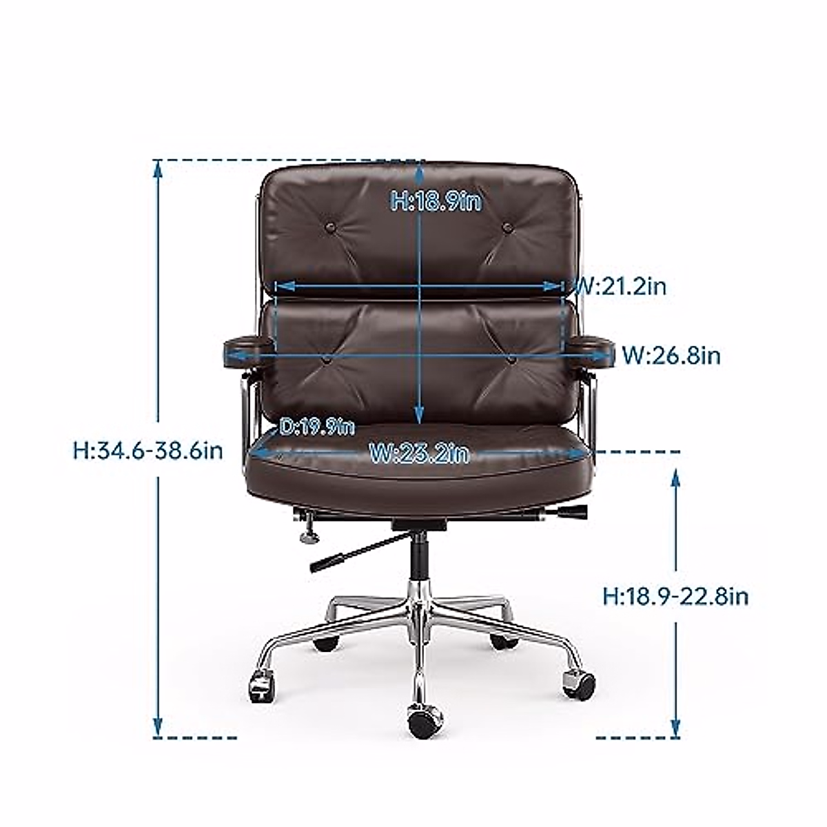 KXDTZ Leather Office ChairLobby Computer ChairHome Office Chair (Color : Black, Size : As Shown)