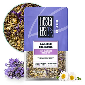 Tiesta Tea - Lavender Chamomile | Soft Chamomile Herbal Tea | Premium Loose Leaf Tea Blend | Non Caffeinated Herbal Tea | Make Hot or Iced Tea & Brews Up to 25 Cups - 0.9 Ounce Resealable Pouch