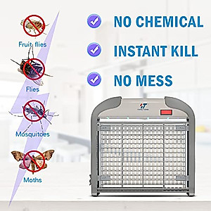 YONGTONG Fly Magnet Indoor High-Powered 3800V Electric Mosquito Killer, Pest Control Bug Zapper with 16 LED Lights for Moth, Wasp, Fly, Lamp for Households, Commercial Kitchen, Office, Restaurant (S)