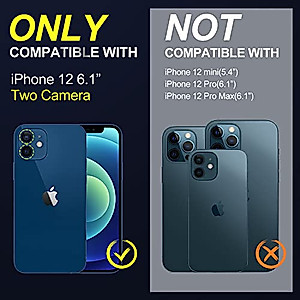 VOMODI Compatible for iPhone 12 Case,with Screen Protector 2Pcs,Heavy Duty Shockproof Bumper,with Magnetic Stand Ring & Camera Cover,Hard Protective Phone Cases for iPhone 12 6.1 inch Green