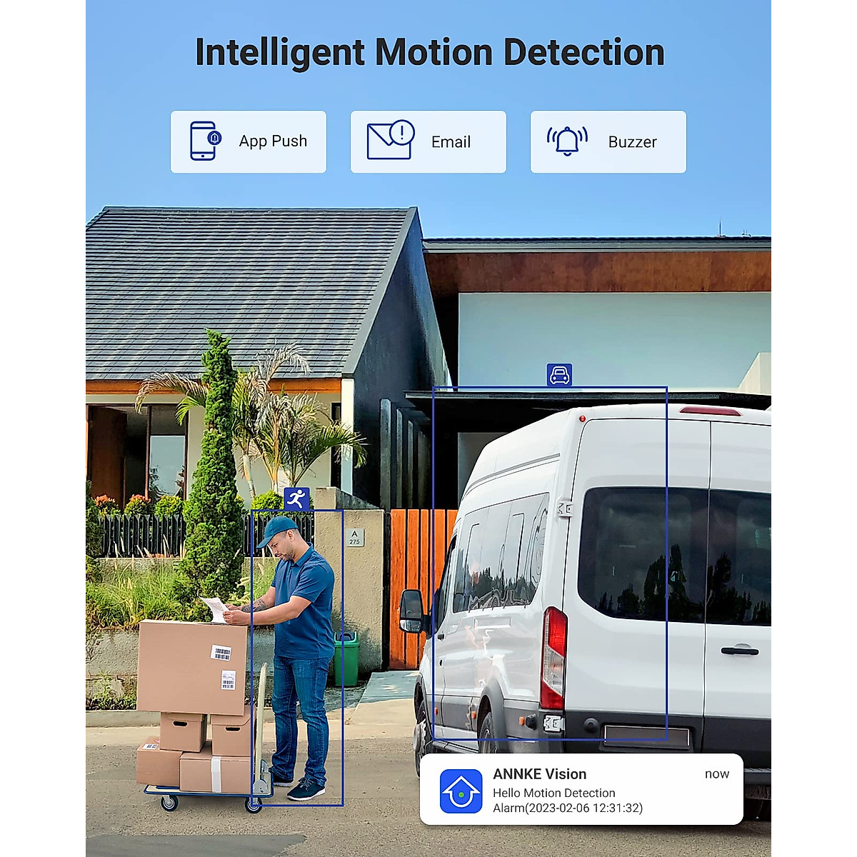 ANNKE 8CH 3K Lite AI DVR with Human/Vehicle Detection, H.265+ Surveillance Security Camera System with Audio and 4pcs 1080P Security Cameras with Dual Light, IP67, Color Night Vision, 1TB Hard Drive