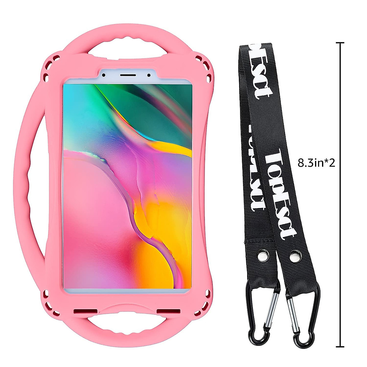 Kids Case for Samsung Galaxy Tab A 8.0 2019 SM-T290/295, TopEsct Premium Silicone Shockproof Light Weight Protective Handle Stand Case for Galaxy Tab A 8.0(Pink)