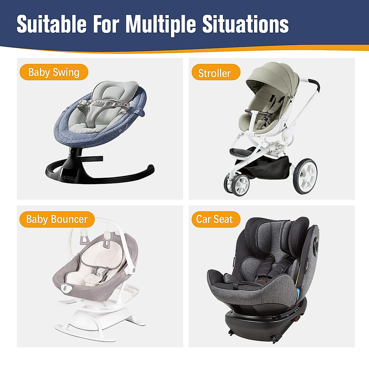 KAKIBLIN Baby Travel Pillow, Infant Head and Neck Support Pillow for Car Seat, Pushchair, for 0-1 Years Old Baby (Blue)