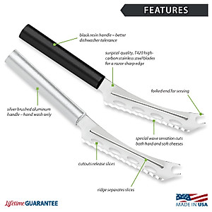 RADA Cheese Knife – Stainless Steel Steel Serrated Edge With Aluminum Handle, Made in the USA, 9-5/8, Pack of 2