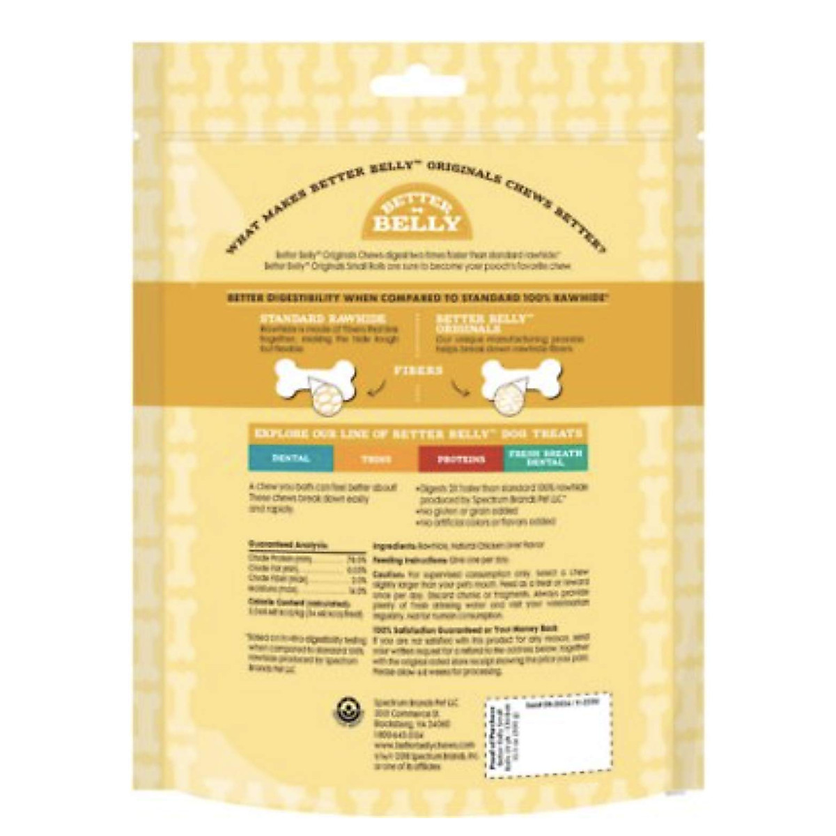 Better Belly Rawhide Chicken Liver Rolls - Small 20 Count - Pack of 2