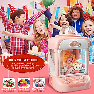 Claw Machine for Kids,Mini Vending Machines Candy Grabber Prize Dispenser Toys for Girls,Electronic Arcade Claw Game Machine for Party Birthday with Lights Sound & 20 Plush Toys