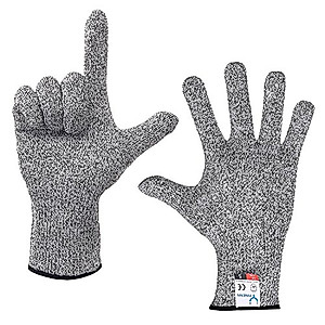 YINENN 2 Pairs (4 Gloves) Cut Resistant Gloves Food Grade Level 5 Protection,Kitchen Cut Gloves for Oyster Shucking,Fish Fillet Processing,Mandolin Slicing,Meat Cutting,Wood Carving-(XL)