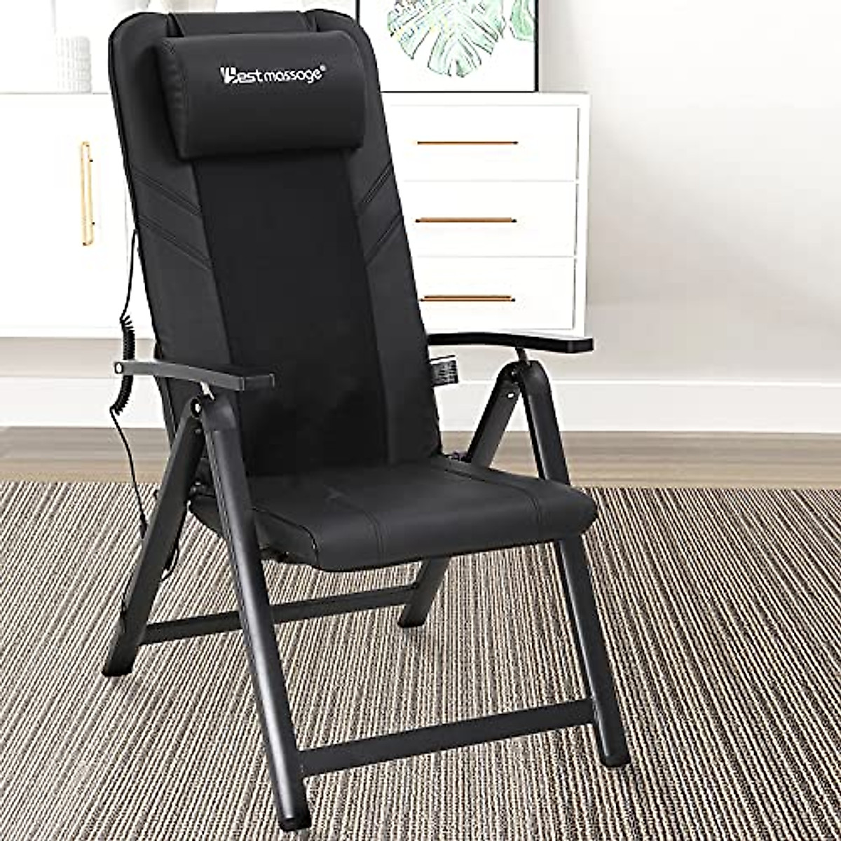 Folding Shiatsu Massage Chair, 3D Massage Chairs Full Body and Recliner with Heat,Adjustable Neck&Backrest Height, Arm Rest, Heated Kneading Roller,Massagers for Office Home,Black