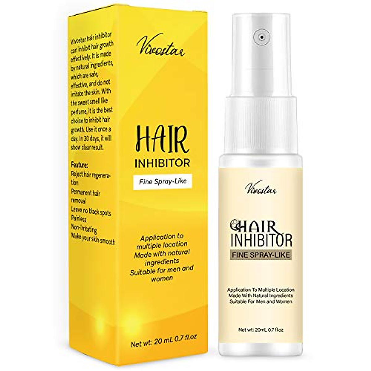 Hair Inhibitor, Painless Hair Regrowth Inhibitor Spray, Apply after Hair Removal, Non-Irritating Hair Inhibitor, for Face, Arm, Leg, Armpit, Make Your Skin Smooth