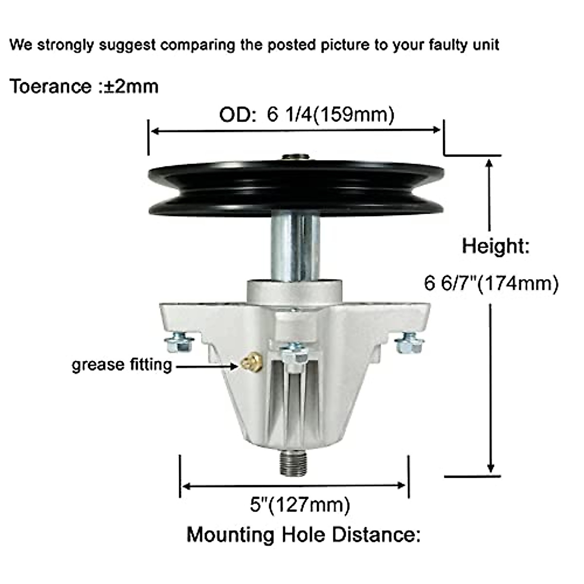 q&p Outdoor Power Spindle Assembly Bracket Replace MTD 618-06989, 918-06989, Compatible with MTD Models T1500 T1600 LT 4600 CLT46CVT