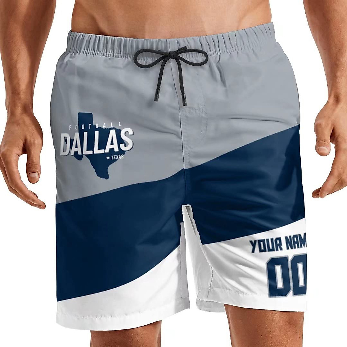 Custom Beach Shorts Football City Summer Casual Swim Trunks Beachwear Pants Add Name Number Personalized Gifts for Men Youth