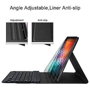 HOTLIFE Case with Keyboard for iPad Air 13 inch （M2 2024 ）,Keyboard Case for iPad Pro 12.9 6th/5th Generation, Wireless Detachable Keyboard- with Pencil Holder for New iPad Air 13-inch/iPad Pro 12.9