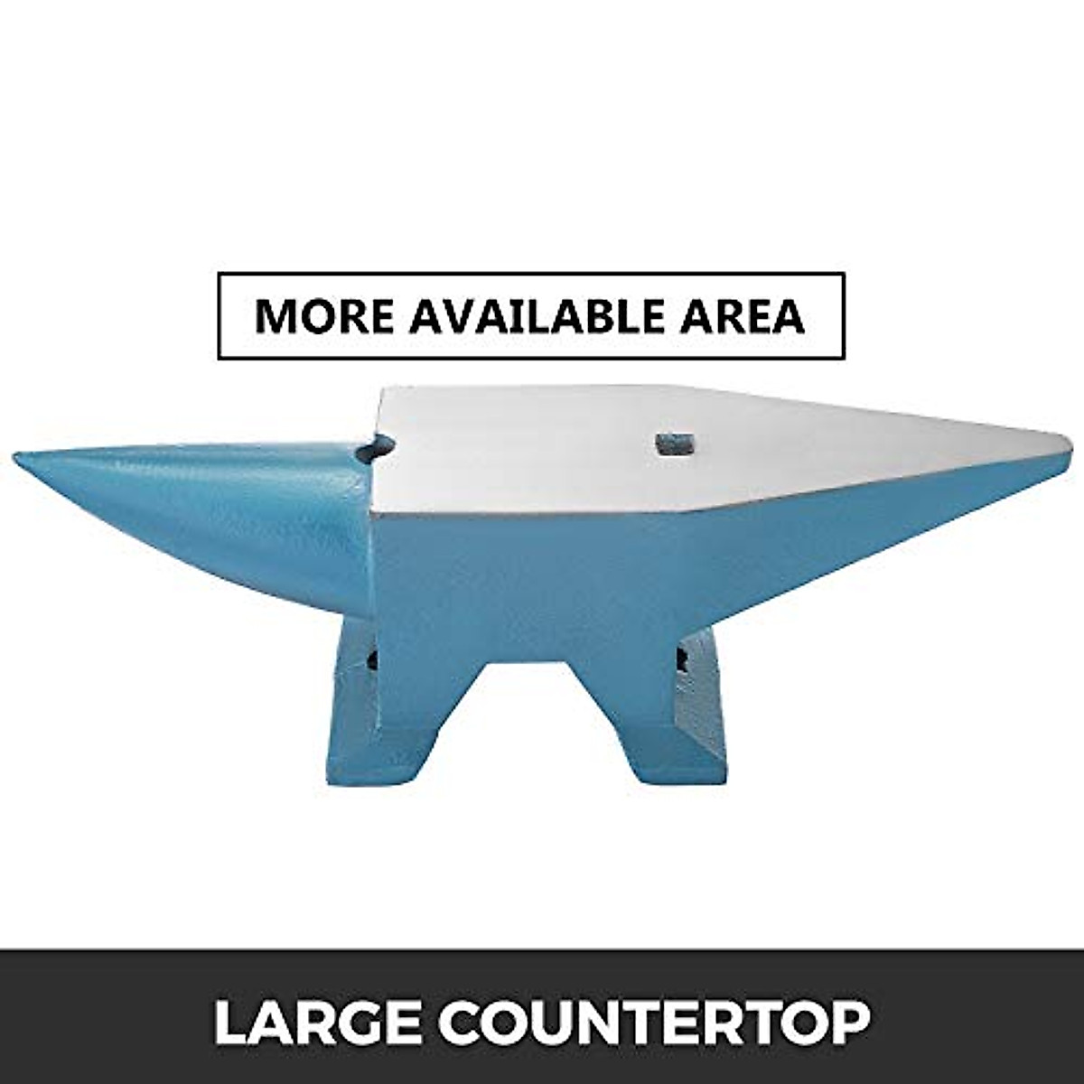 Happybuy Single Horn Anvil 110Lbs Cast Steel Anvil Blacksmith for Sale Forge Steel Tools W/Round and Square Hole and Equipment Anvil Rugged Blacksmith Jewelers Durable and Robust Metal Working Tool