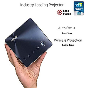 SUS ZenBeam S2 Portable Mini Wireless Projector with Speakers 500 Lumens Native 720P USB-C HDMI ( Renewed)