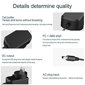 F1TP 21W Power Cord Replacment for Amazon Alexa Echo 1st 2nd Generation, Echo Show 1st Gen, Echo Plus 1st Gen, Echo Look, Echo Link, Fire TV 2nd Gen, 6.6ft Replacement Cord 15V Power Adapter