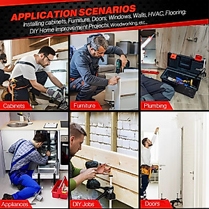 Juprodis 2 Pack Labor Saving Arm Jack, 220 LB Heavy Duty Furniture Lifter, 6.5 Inch Adjustable Height Drywall Lift, Utility Cabinet Jacks for Installing Cabinets, Doors, DYI Home Improvement, Black