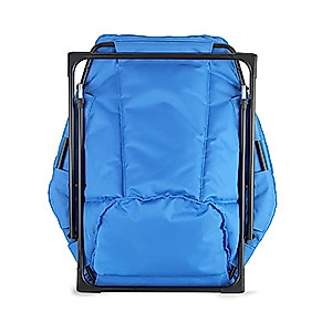 Amazon Basics Hexagon Shaped Chair with Foldable Metal Frame, Blue, 33.5"D x 31.5"W x 34.3"H