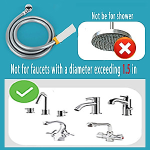 Dog Bath Portable Shower Attachment Hose Sprayer: for Skinny Faucet with Diameter Less Than 1.5 in(66 white connect)