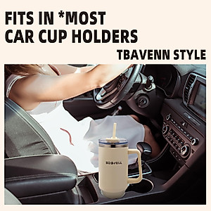 Bosvell 40 oz Tumbler with Handle and Straw Lid,Insulated Cup Reusable Stainless Steel Water Bottle Travel,Mug Cupholder Friendly,100% Leak-proof Travel Coffee Mug,Gifts for Women Men Him Her.