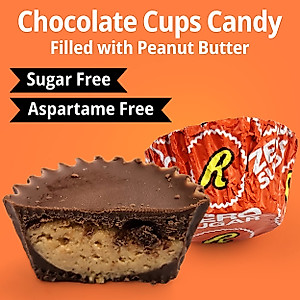GEEOOLLAH - Zero Sugar Miniatures Chocolate Peanut Butter Cups 1lb - Unique Cups Candy Filled with Peanut Butter - Unique Cups Candy Filled with Peanut Butter - Must-Have Holiday Candy.