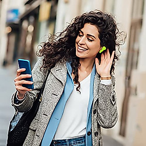 pstuiky Wireless Earphone Bluetooth 5.3 Headphones Transparent Digital Display Headphones Mini in-Ear Wireless Sports Music Earbuds with Microphone Noise Cancelling Headset (Black)