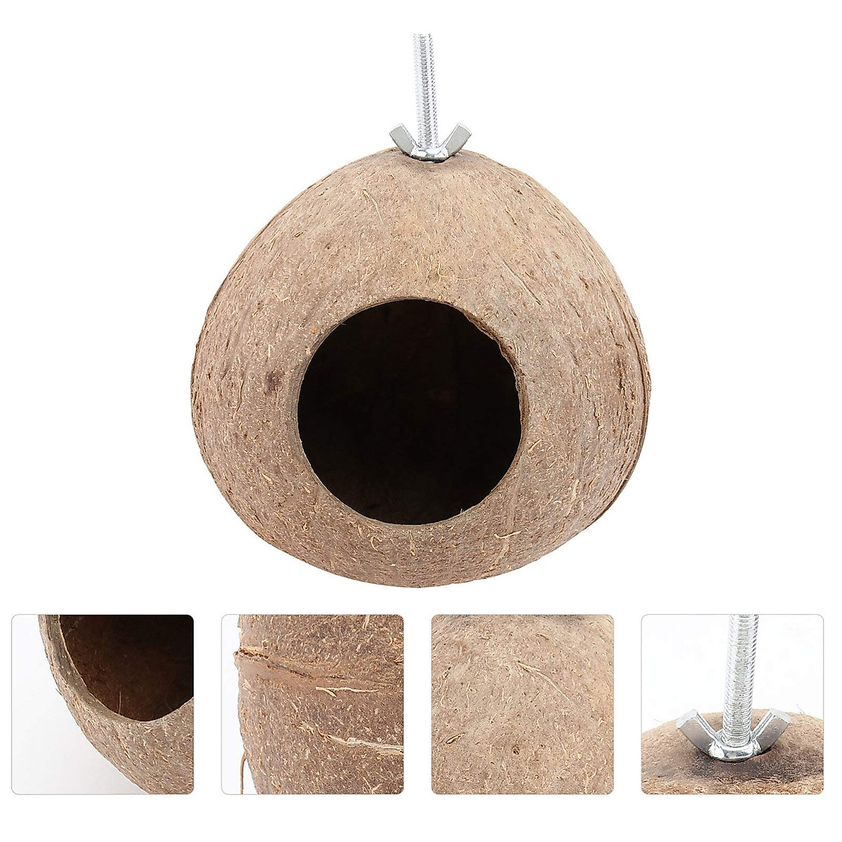 balacoo Parrot Toys Parrot Toys Bird Toy Shell Bird House Natural Hanging Bird House Bird Hut Bird Bed House Toy Cage Toy for Hamster Parrot Macaw with Screw Parrot Toys Bird Toy Bird Toy