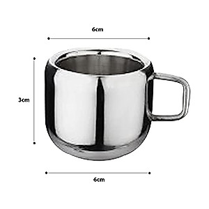 WhopperIndia Stainless Steel Coffee Cup Mug Double Wall Stainless Steel Tea Cups, Reusable & Dishwasher Safe Set of 6