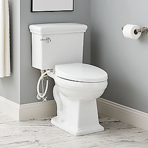 Signature Hardware 481684 Key West 1.28 GPF Two Piece Elongated Toilet - Bidet Seat Included, ADA Compliant