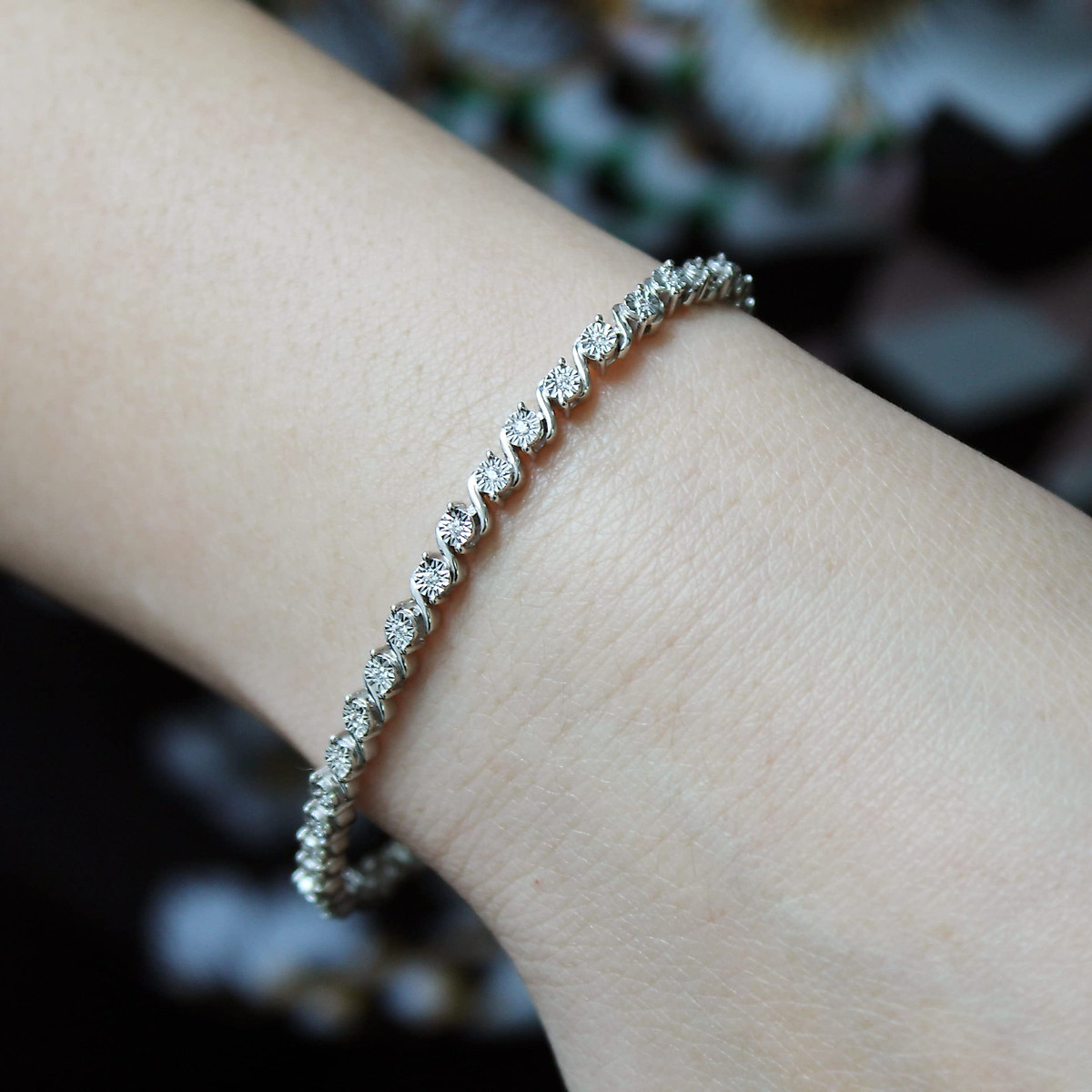 Fifth and Fine 1/2 Carat tw Natural Diamond Tennis Bracelet in 925 Sterling Silver