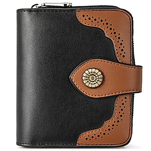 BOSTANTEN Genuine Leather Backpack Purse Travel Bags for Women and Leather Wallets for Women RFID Blocking Zipper Pocket