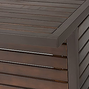 Christopher Knight Home Milos Acacia Bar Table, Dark Brown / Rustic Metal