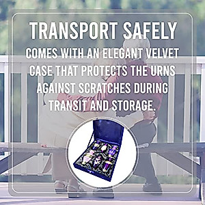 Keepsake Urns, Purple Urns Set of 6, Set of Six Keepsake Urns, Hand Crafted in India by Small Family Business.