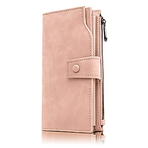 TAN.TOMI Wallet Women, Vegan Leather Women Wallet Large Capacity, Wallet for Women RFID Blocking with Multi Card Organizers