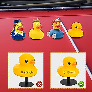 20 Pcs Duck Plug, Self-Adhesive Rubber Duck Mount, Black Rubber Duck Holder with Double-Sided Round Stickers, Rubber Duck Holder for Dashboard Display Duck Lovers (Excluding Rubber Duck)