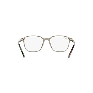 Ray-Ban RX5393 Leonard Square Prescription Eyewear Frames, Transparent Green/Demo Lens, 49 mm