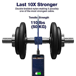 3 Pack 10FT iPhone Lightning Cable Apple Charger Cord Nylon Braided USB to Lightning Cable [Apple MFi Certified]