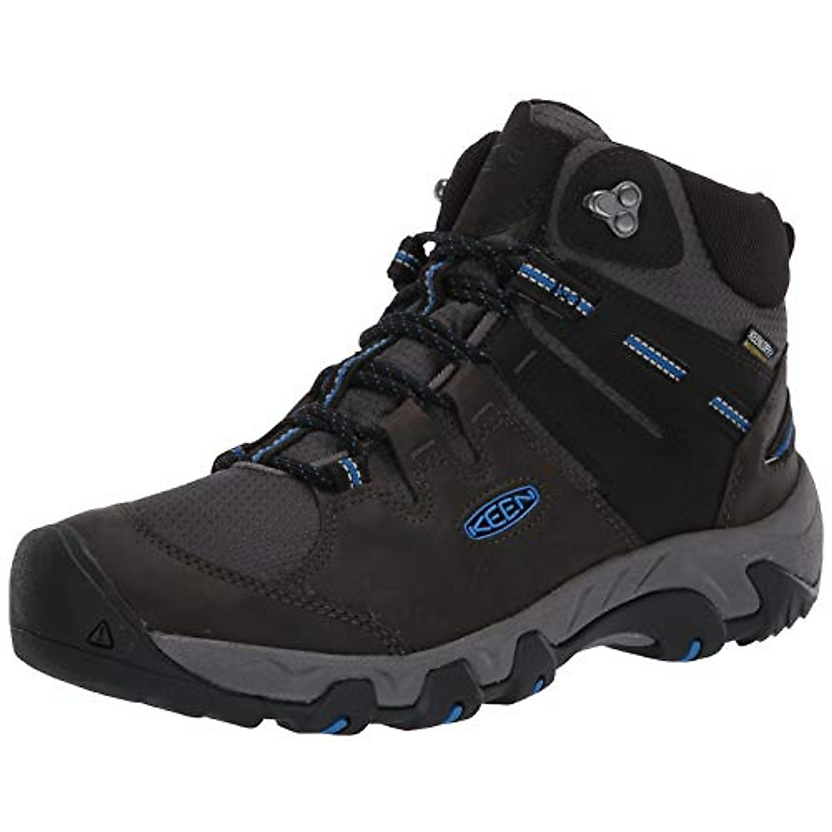 KEEN Men's Steens MID WP Hiking Boot, Black, 9