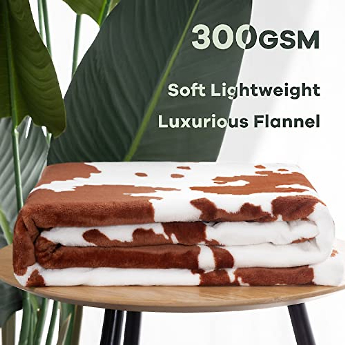 DANGTOP Cow Blanket, Brown Flannel Fleece Cowe Throw, Cozy Soft Warm and Lightweight Throw Blanket, for Kids Adults, Bedroom Decor (Brown, 59x79 inches)