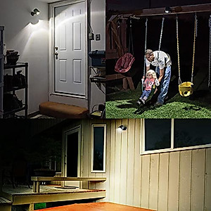 DONLINE Outdoor Motion Sensor Light Battery Powered LED Spotlight, Waterproof Motion Detector Security Light 800 Lumen with Adjustable Heads Auto On Off for Porch Stair Hallway Garage Wall Shed