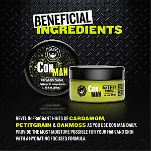 GIBS Grooming Con Man Hair & Beard Pudding, 19 Fl Oz
