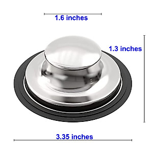 Garbage Disposal Stopper, 3.35 inch Kitchen Sink Stopper, Stainless Steel Universal Garbage Disposal Sink Drain Plug Cover for Insinkerator, Kitchenaid, Kohler, Waste King