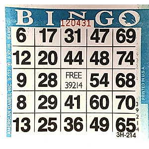 American Games 1 on Blue Bingo Paper Card Sheets (500 Sheets Per Pack)